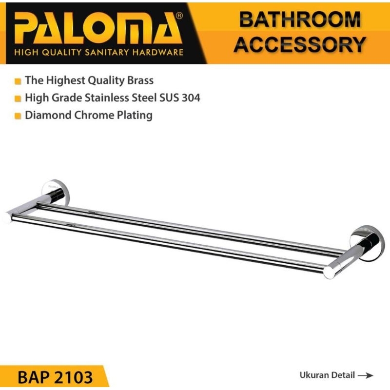 Jual PALOMA GANTUNGAN HANDUK TEMPAT HANDUK BAP 2103 60CM CHROME ...