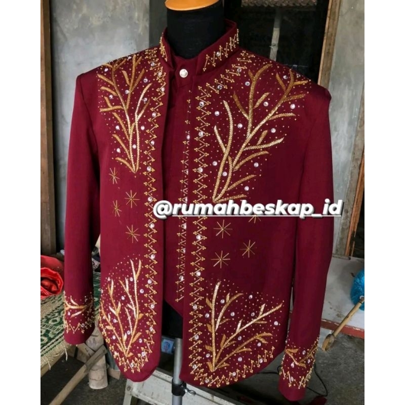 Jual beskap pengantin jawa model solo bahan premium semiwoll | Shopee ...