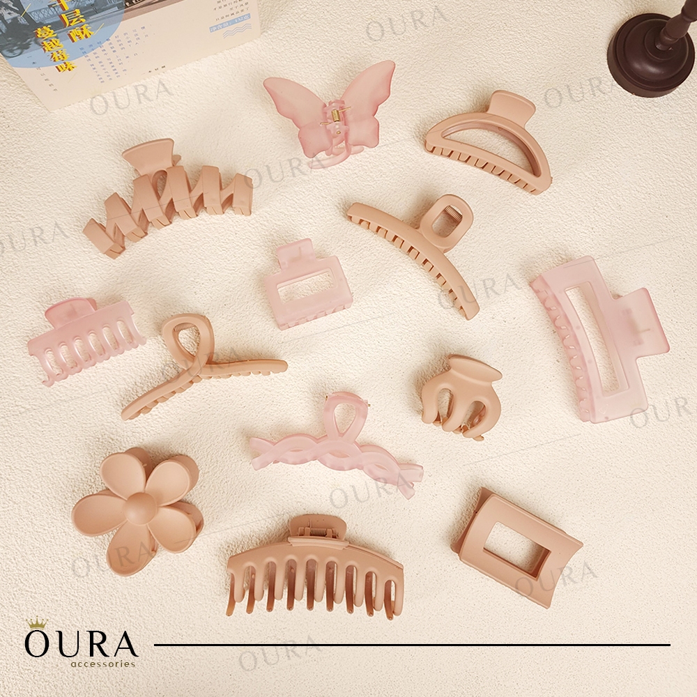 Jual Jepit Rambut Korea PINK SERIES Aesthetic Model Kotak Cakar Bunga ...