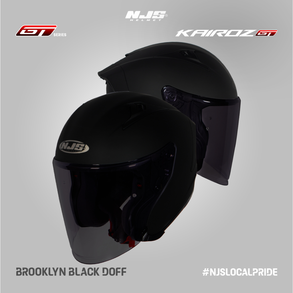 Jual NJS Kairoz GT Solid - Microlock(FREE SPOILER GT) - Helm Half Face ...