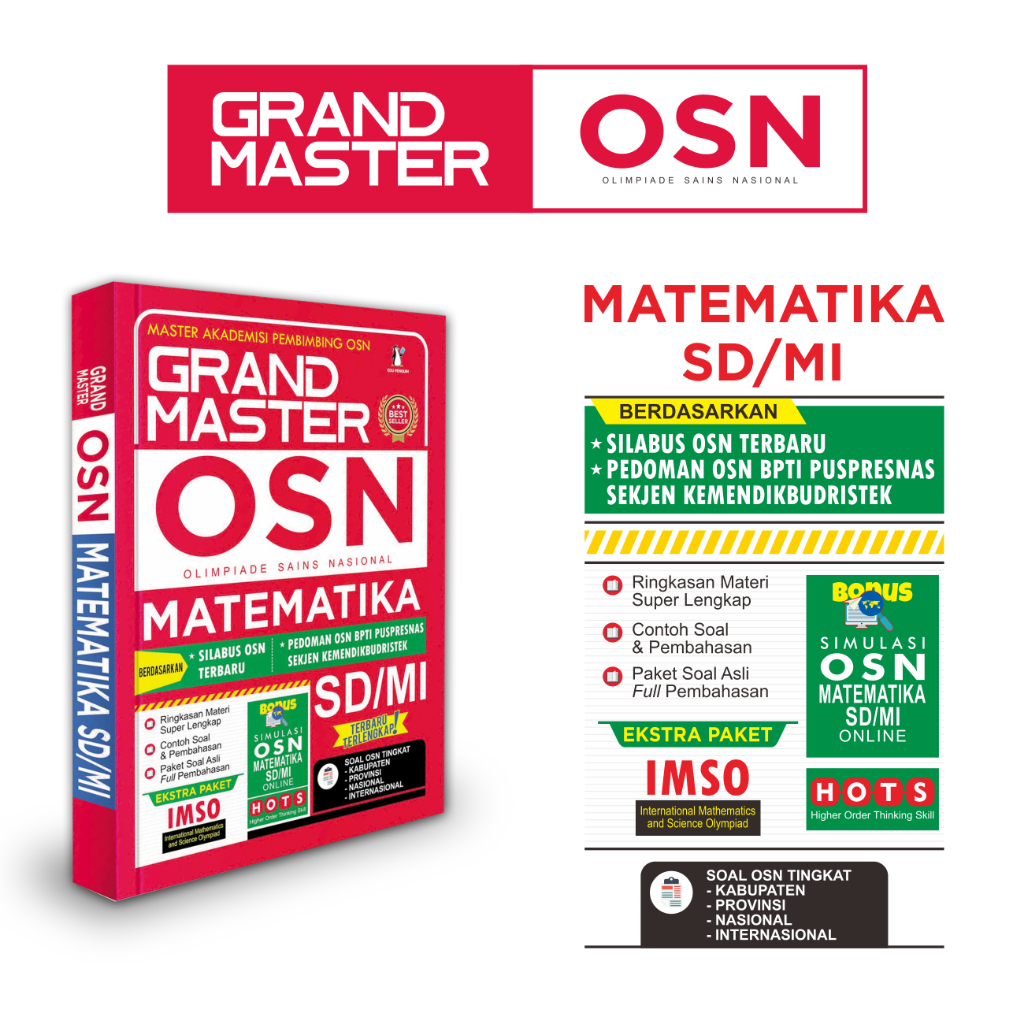 Jual Buku OSN MATEMATIKA - GRAND MASTER OSN OLIMPIADE SAINS NASIONAL MATEMATIKA SD/MI | Shopee ...