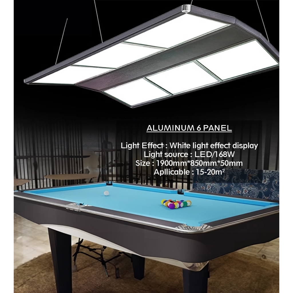 Jual Lampu Meja Billiard 6 titik / Billiards Led Lamp 6 Panel / Pool ...
