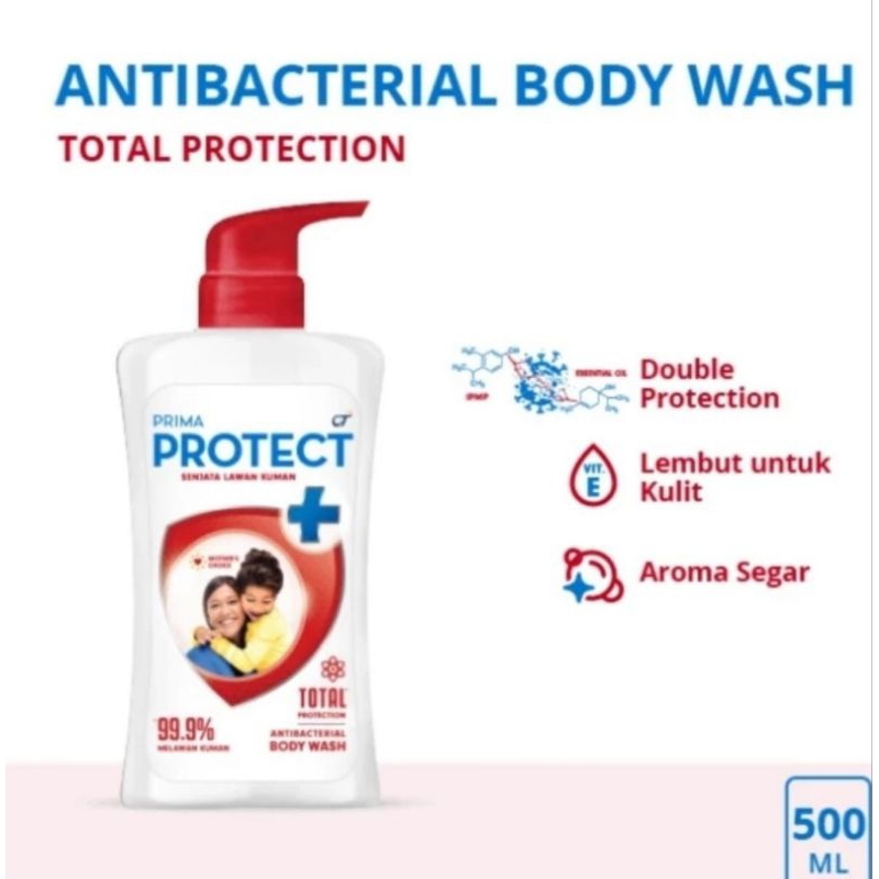 Jual PRIMA PROTECT+ Antibacterial Body Wash Total Protection 500ML ...