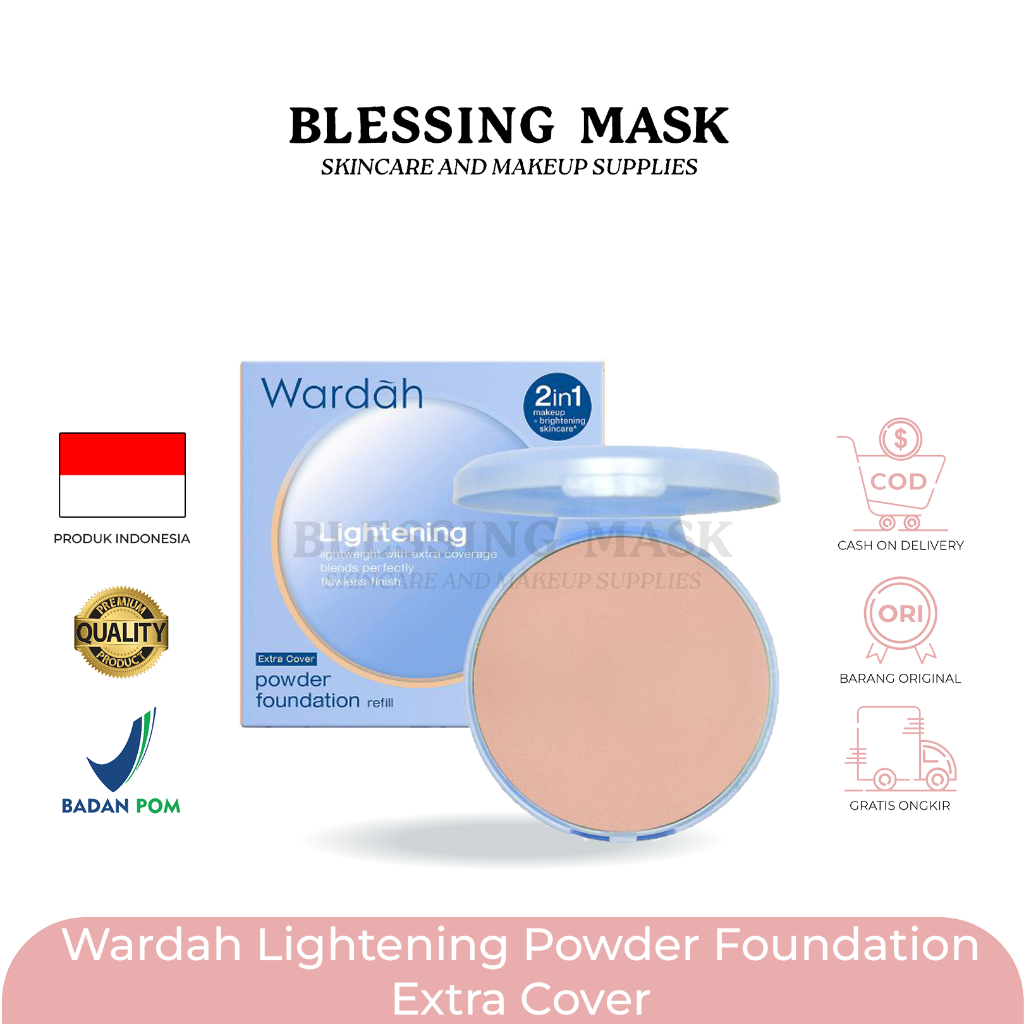 Jual WARDAH Lightening Powder Foundation Extra Cover 10gr Full & Refill ...
