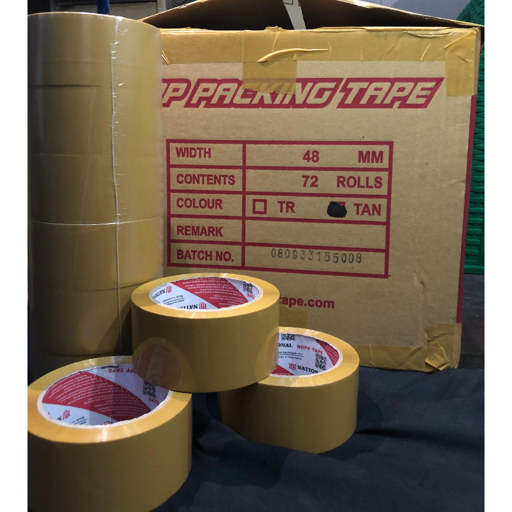Jual LAKBAN NATIONAL TAPE 48MM ISOLASI BENING COKLAT MURAH | Shopee Indonesia