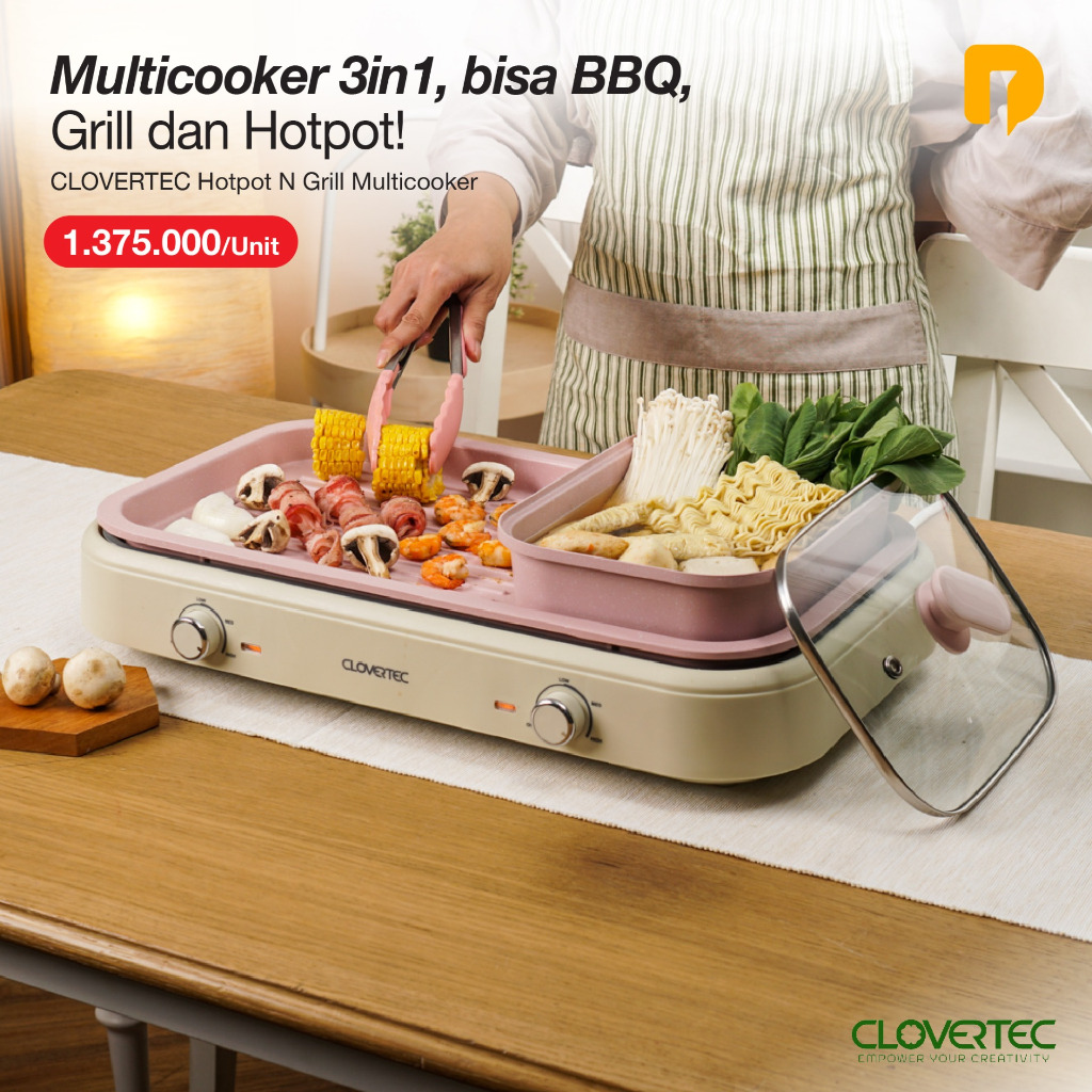 Jual CLOVERTEC Hotpot N Grill Multicooker | Shopee Indonesia