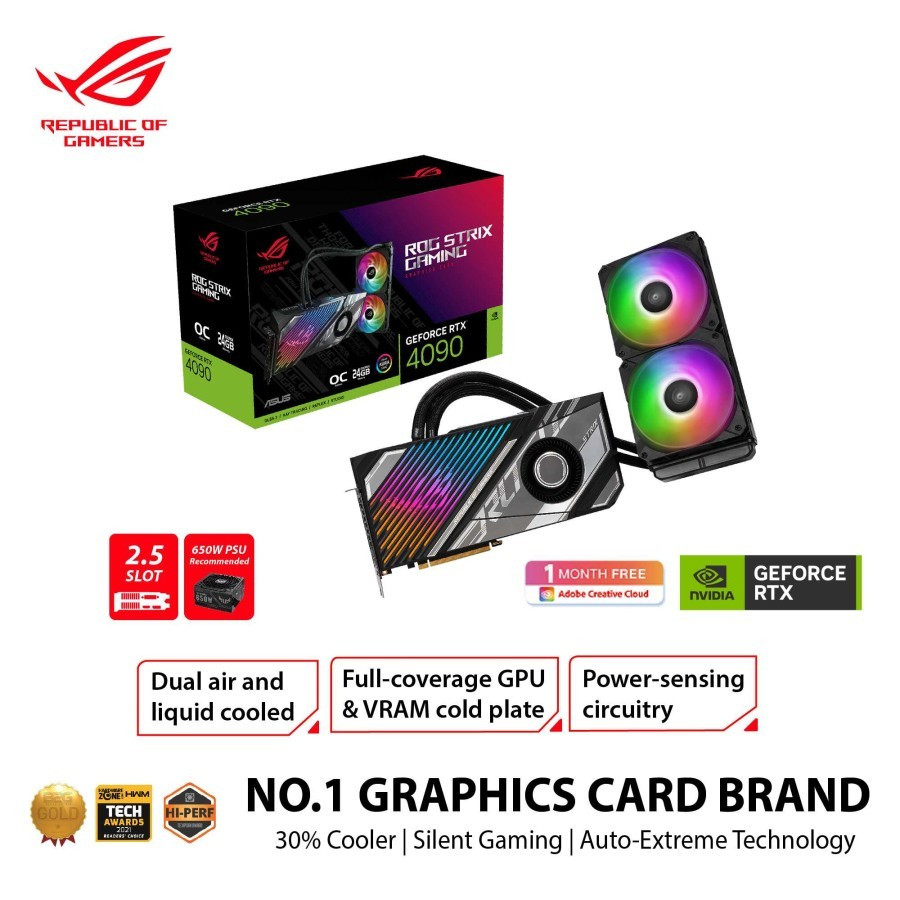 Jual VGA ASUS ROG Strix LC GeForce RTX 4090 24GB GDDR6X OC Edition ...