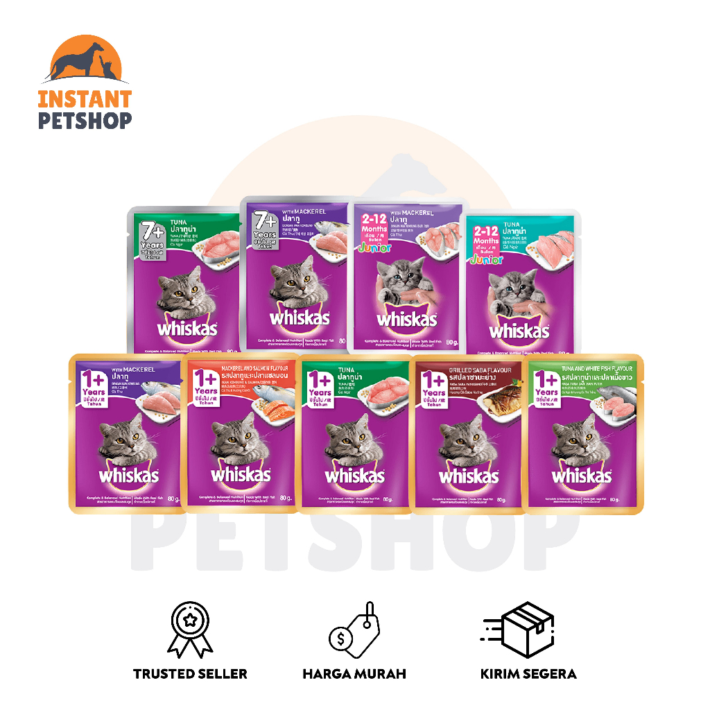 Jual WHISKAS POUCH 80gr Whiskas Pouch All Varian Whiskas Cat Food ...