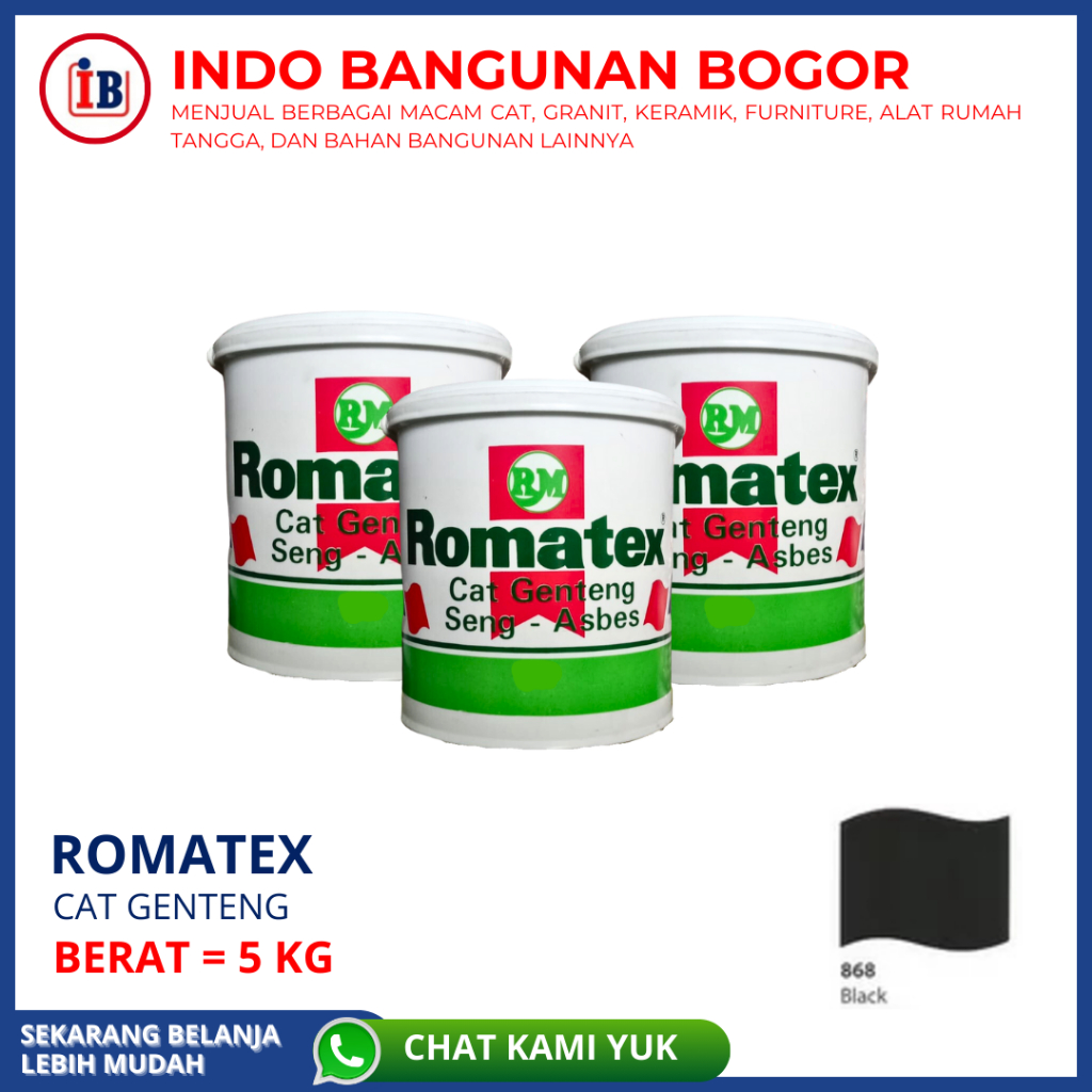 Jual ROMATEX CAT GENTENG GALON 5KG | Shopee Indonesia