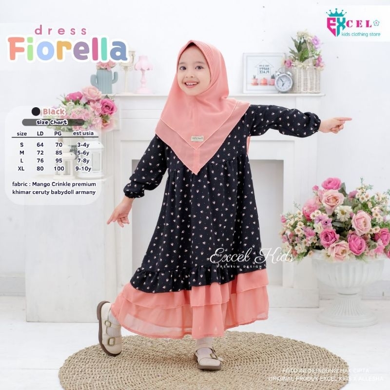 Jual ORI EXCEL Gamis Anak Set Hijab 3-10 tahun CRINGKLE Premium ...