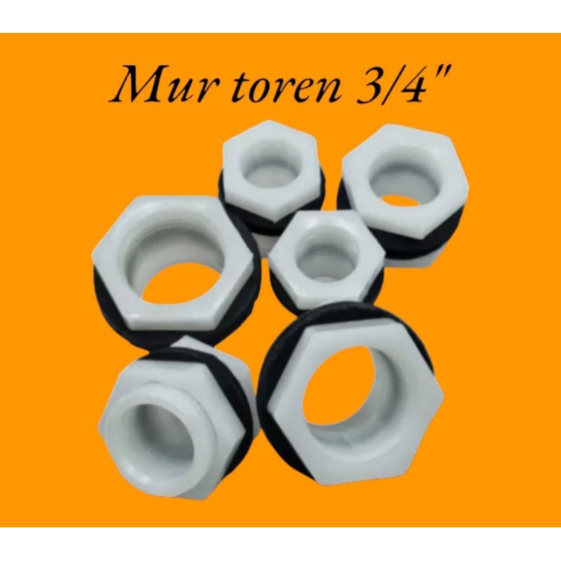 Jual Mur Toren/Mur Tandon/Drat Toren 3/4 Inch Warna Putih Bahan HDPE ...