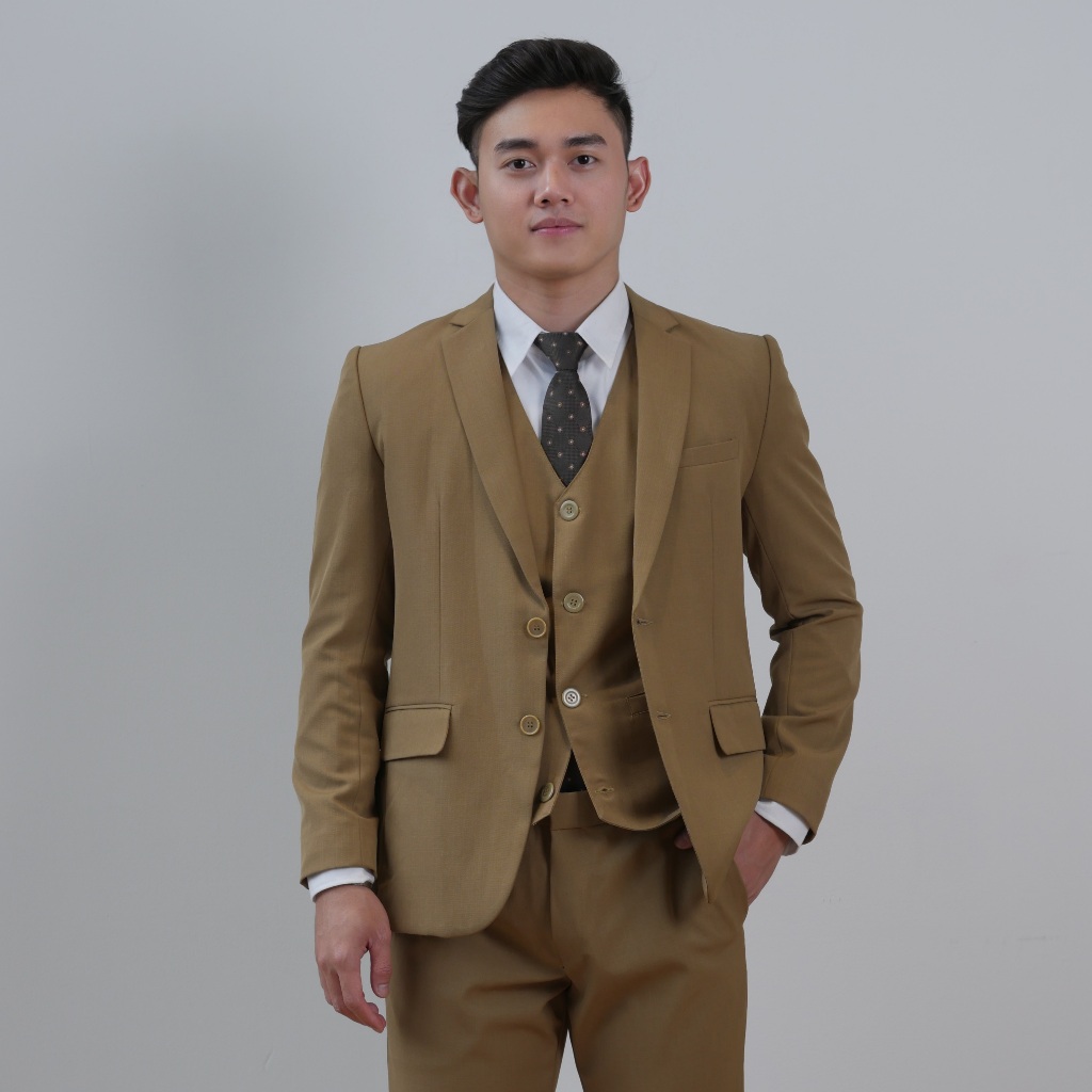 Jual Mubeng - Elegant Jas Slimfit Brown (Free Cover Jas) | Shopee Indonesia