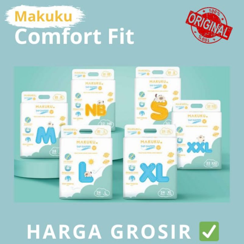 Jual MAKUKU SAP Diapers Comfort Fit Tape / Pants Size NB/ S / M / L ...