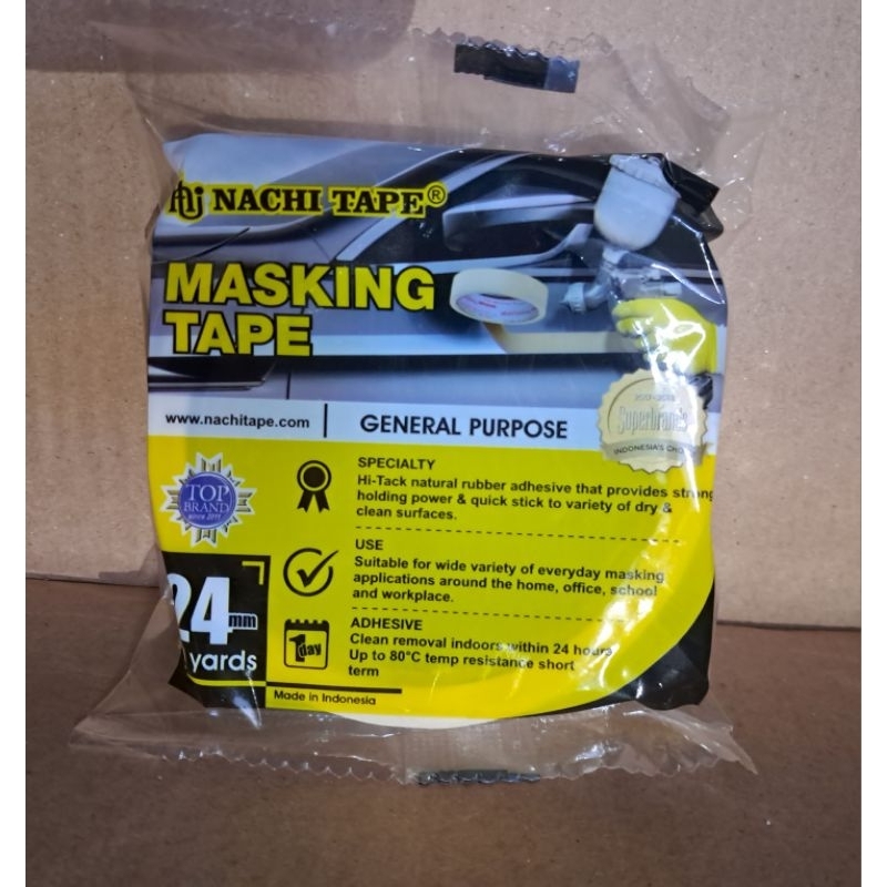 Jual Masking tape nachi 24mm x 20yard / Isolasi kertas | Shopee Indonesia