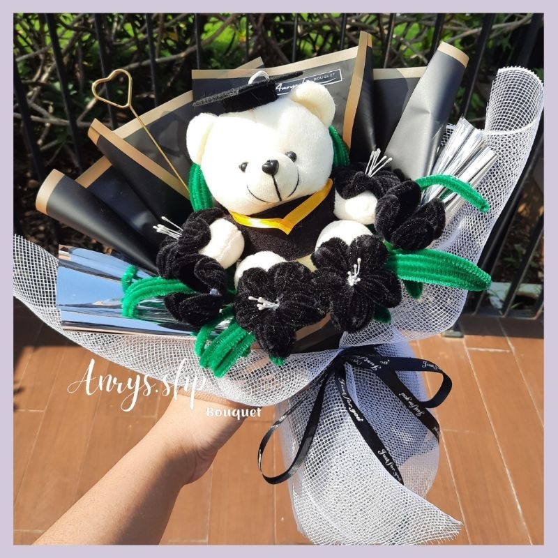 Jual Bouquet pipe flowers hitam / buket wisuda cowo bucket Graduation ...