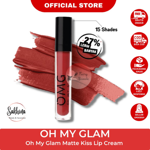 Jual OMG OH MY GLAM Matte Kiss Lip Cream 12 Scarlett 3.5 g | Shopee ...