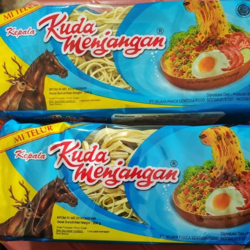 Jual SG Mie Telor KUDA MENJANGAN Kecil - Lebar 200 gr Mi Telur Bungkus ...
