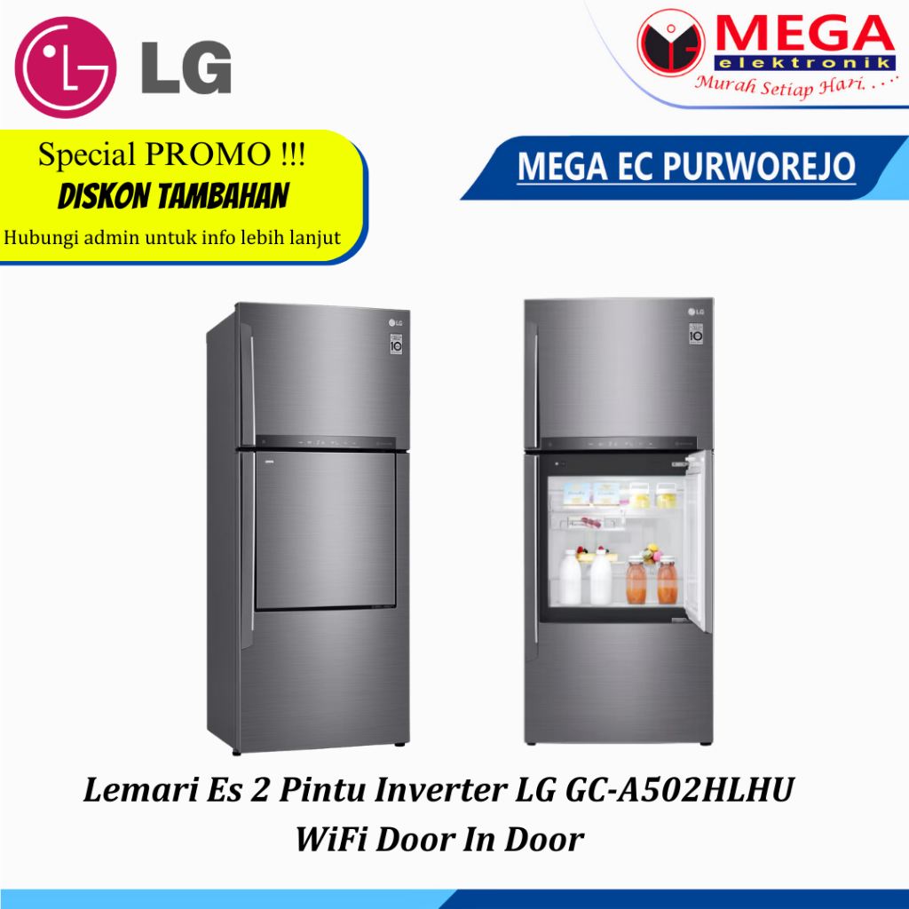 Jual LEMARI ES LG 2 PINTU INVERTER GC-A502HLHU | Shopee Indonesia