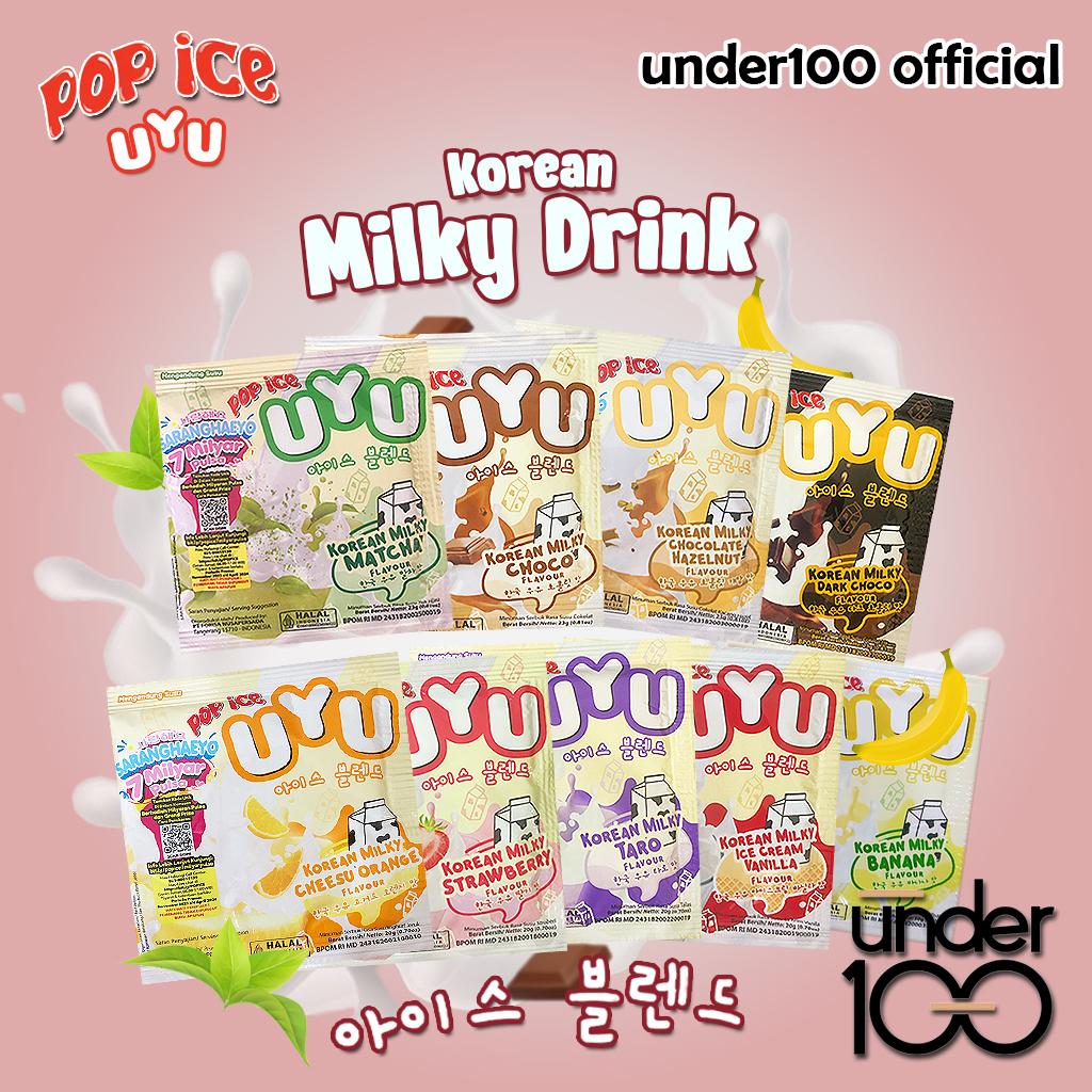 Jual Under100 POP ICE UYU Renceng Isi 10 Sachet Korean Milky Choco ...