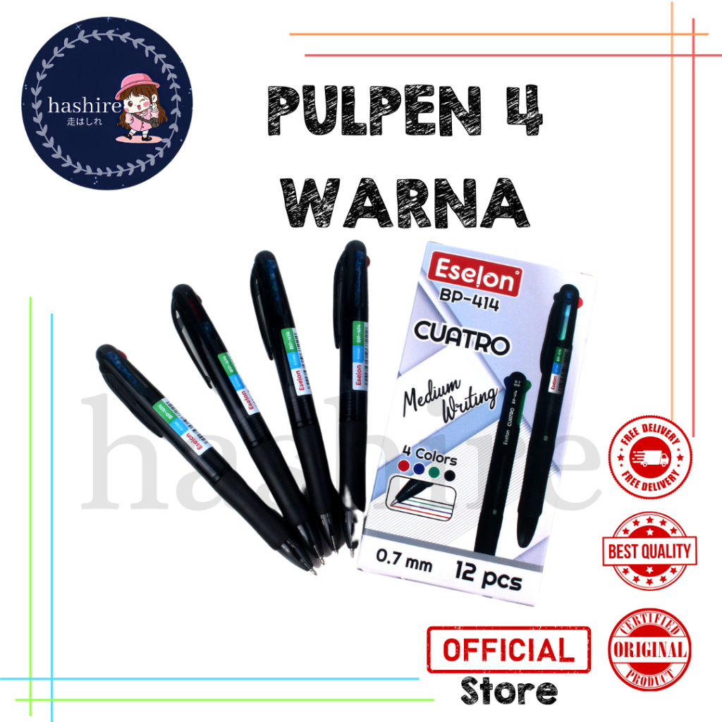 Jual 1buah Pulpen 4 Warna Office CUATRO BP-414 / Pulpen Cetek 4 Warna ...
