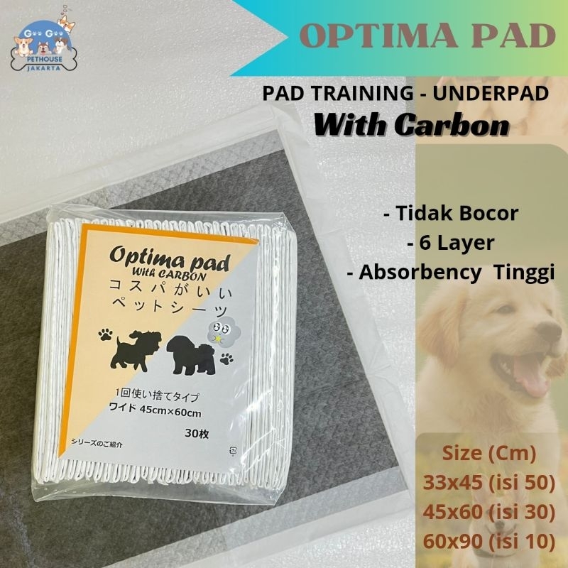 Jual Underpad Carbon Optima Pad Alas Pipis Anjing Kucing 45cm x 60cm - 1 Pack | Shopee Indonesia