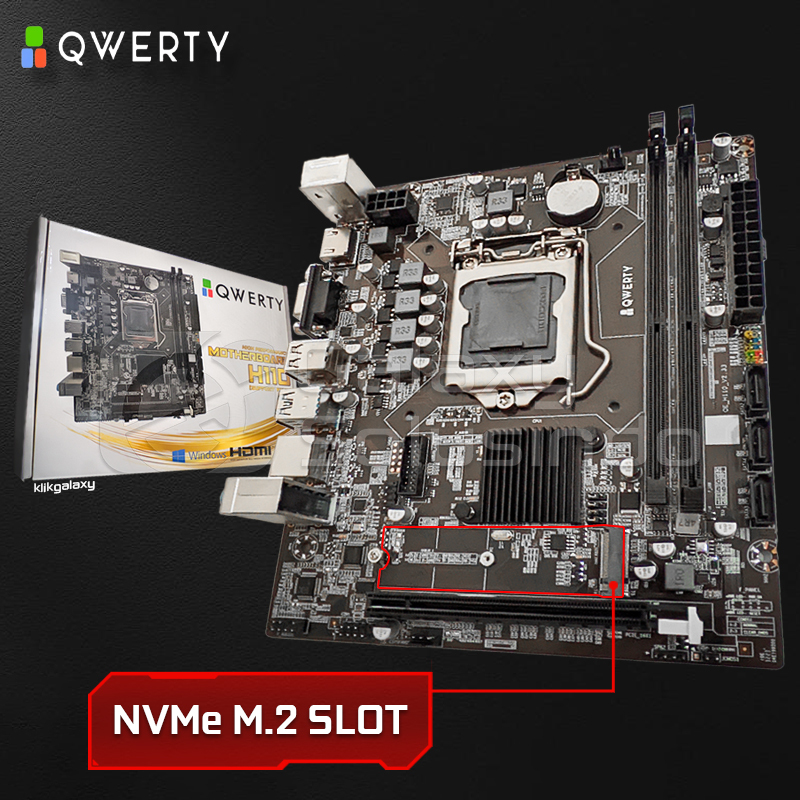 Jual QWERTY H110 LGA1151 NVMe Motherboard | Shopee Indonesia