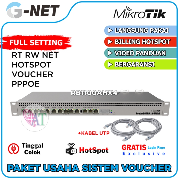 Jual paket usaha sistem voucher Mikrotik RB1100AHx4 plus Setting untuk usaha RT RW NET atau ...