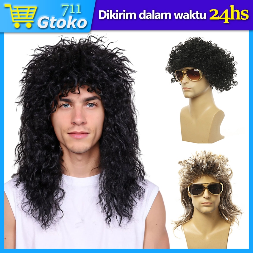 Jual Wig Rocker Punk Wig Kribo Wig Brokoli Rambut Palsu Keriting ...