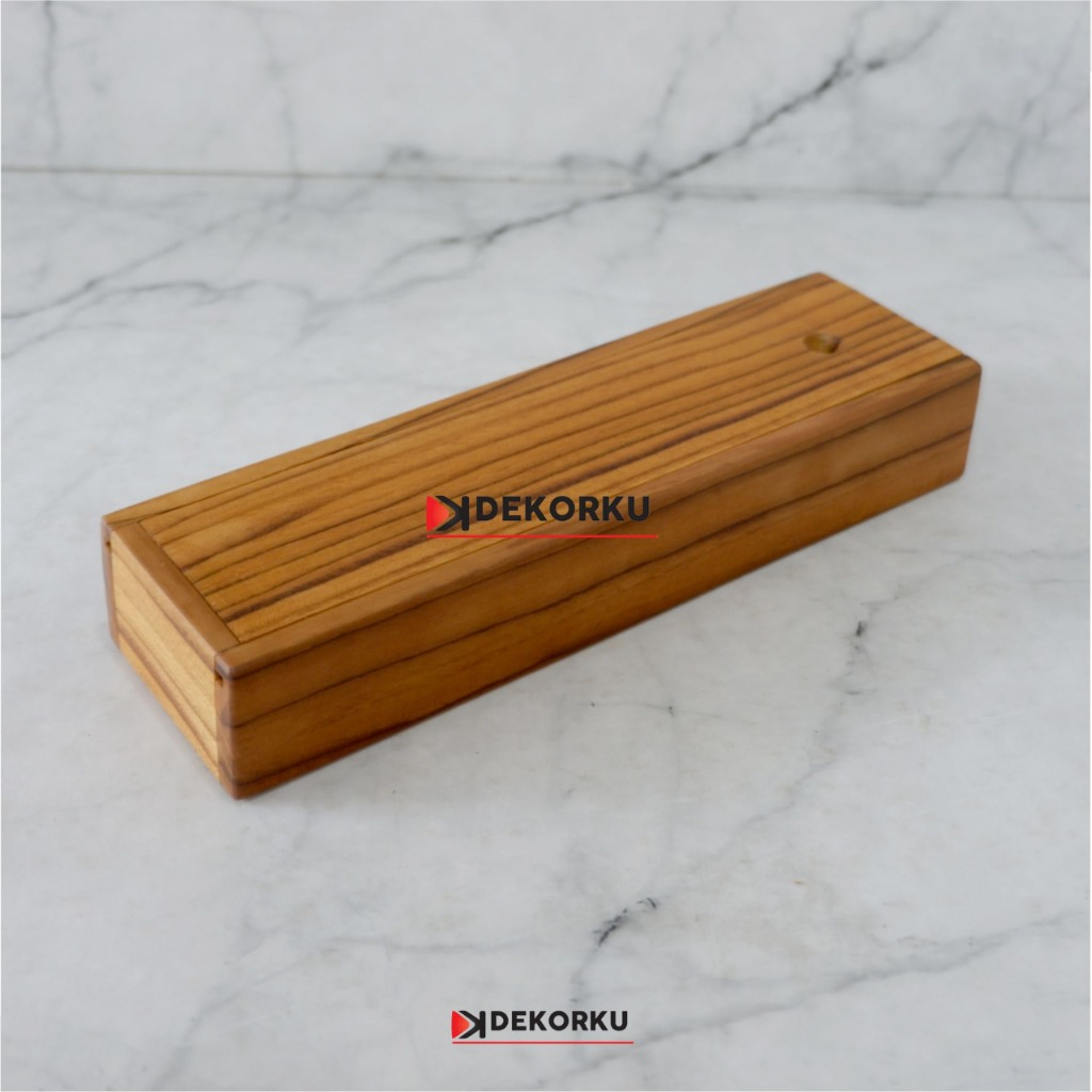 Jual Kotak Kayu Jati / Wooden Box untuk tempat pensil, alat makan ...