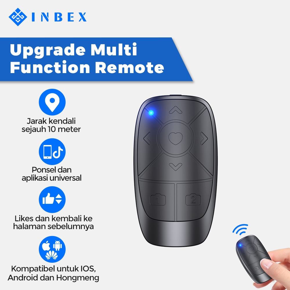 Jual INBEX Bluetooth Selfie 7 Keys Smartphone Remote Shutter Kamera ...
