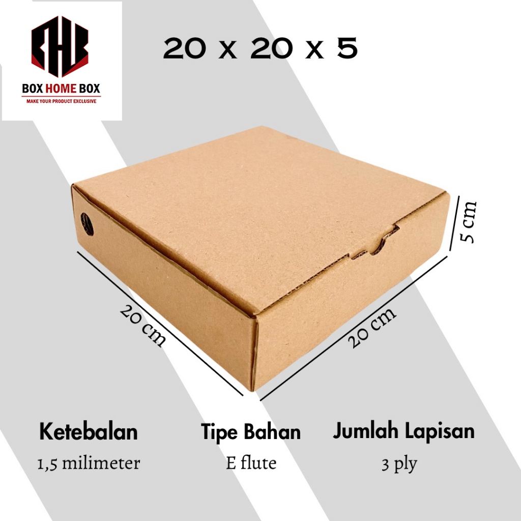 Jual Kardus Dus Die cut Ukuran 20x20x5 Polos Box Kardus Packaging Tipe ...