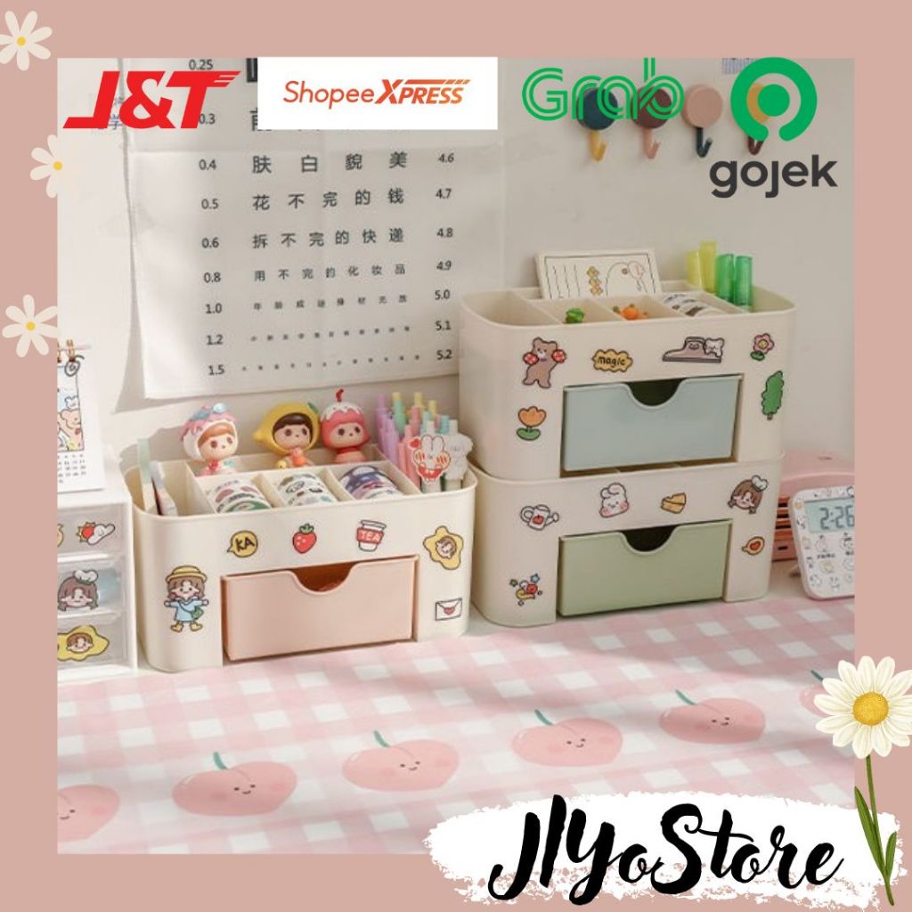 Jual Free Sticker - Laci Rak Storage Organizer Kotak Wadah Kosmetik ...