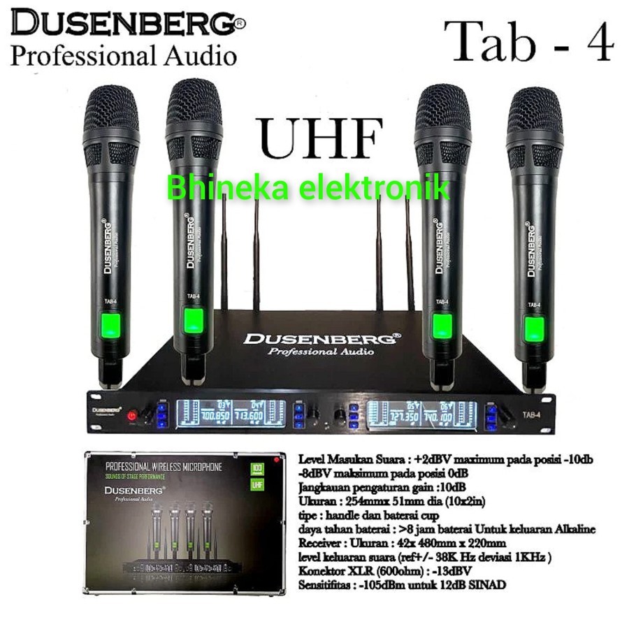 Jual Mic wireless Dusenberg TAB4 / TAB 4 PP 4mic pegang Original ...