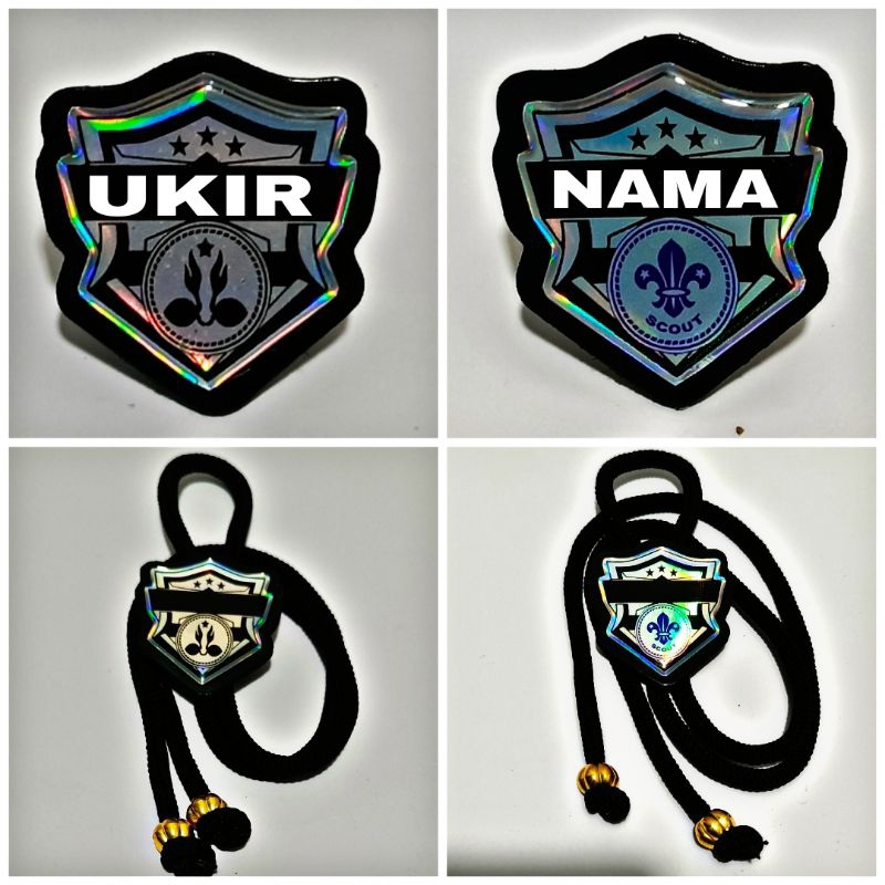Jual Ring kacu pramuka umum terbaru hologram ukir nama kalep dan tali ...