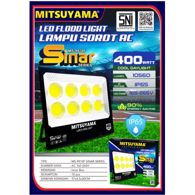 Jual Lampu Sorot LED Flood Light AC 100 400 Watt Mitsuyama | Shopee Indonesia