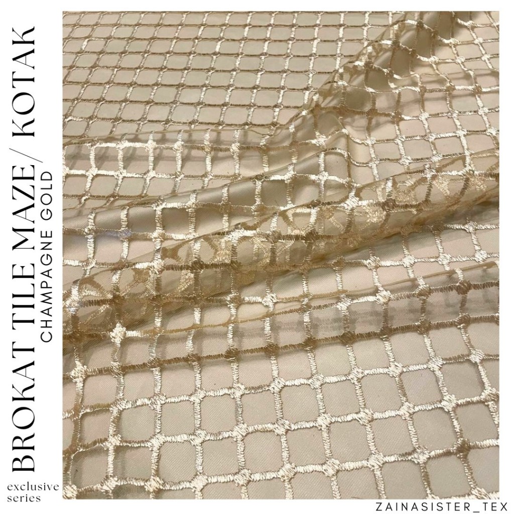 Jual Kain Brukat Tulle Kotak / Tile Kotak / Brukat Jaring / Tille ...