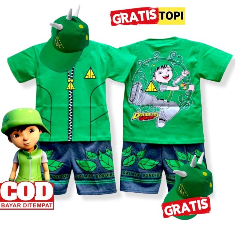 Jual BAJU ANAK BOBOIBOY GRATIS TOPI BOBOIBOY ANAK LAKI LAKI / SETELAN ...
