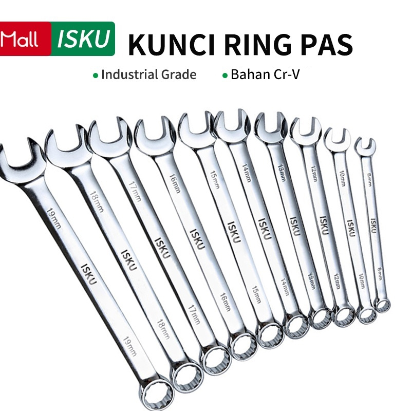 Jual Isku kunci ring pas set Pas 8-24mm Set 11 pcs Kunci ring pas Set Tools | Shopee Indonesia