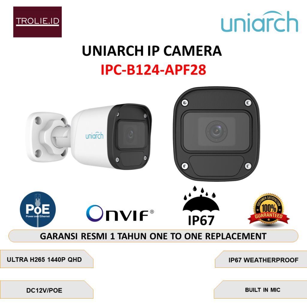 Jual UNIARCH IP CAM IPC- B124-APF28 POE 4MP OUTDOOR CCTV AUDIO | Shopee ...