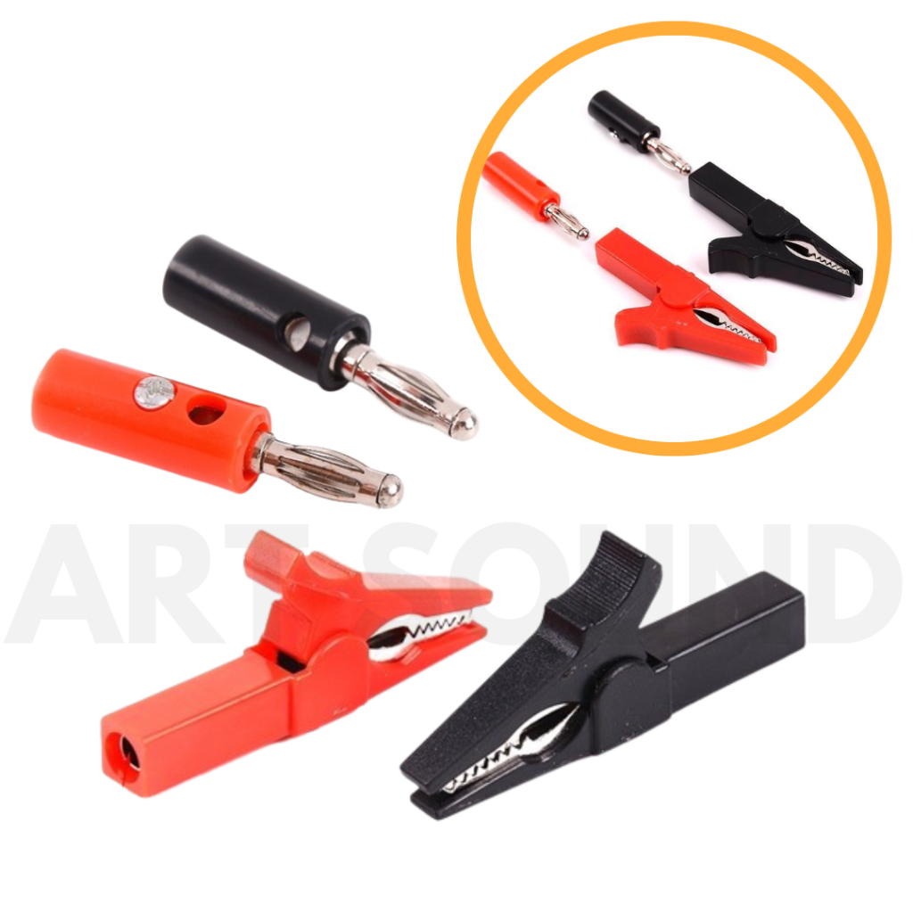 Jual Capit Buaya Klip Buaya 55mm & Kabel Plug Banana 4mm 1 Set 4 Pcs ...