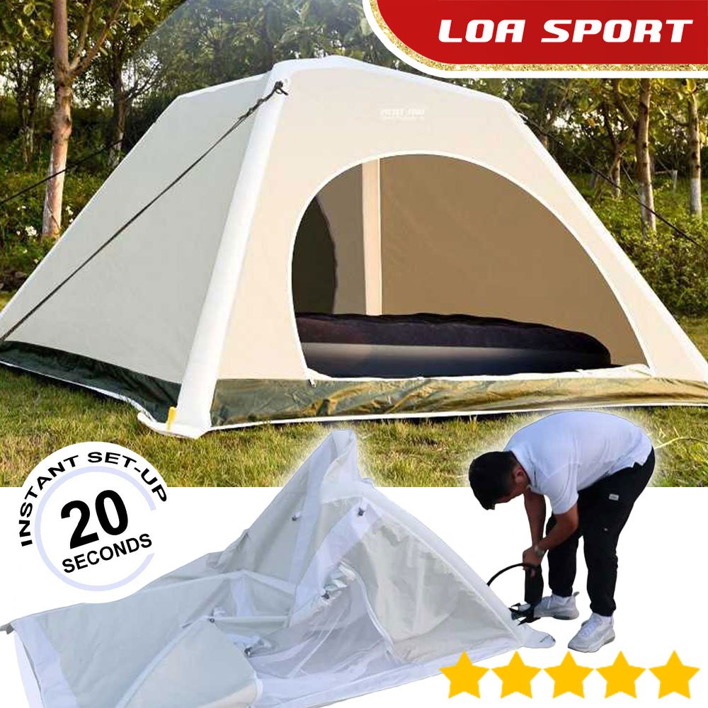 Jual Tenda Pompa Camping Lipat 4 Orang 2 Pintu Rangka Angin Praktis ...