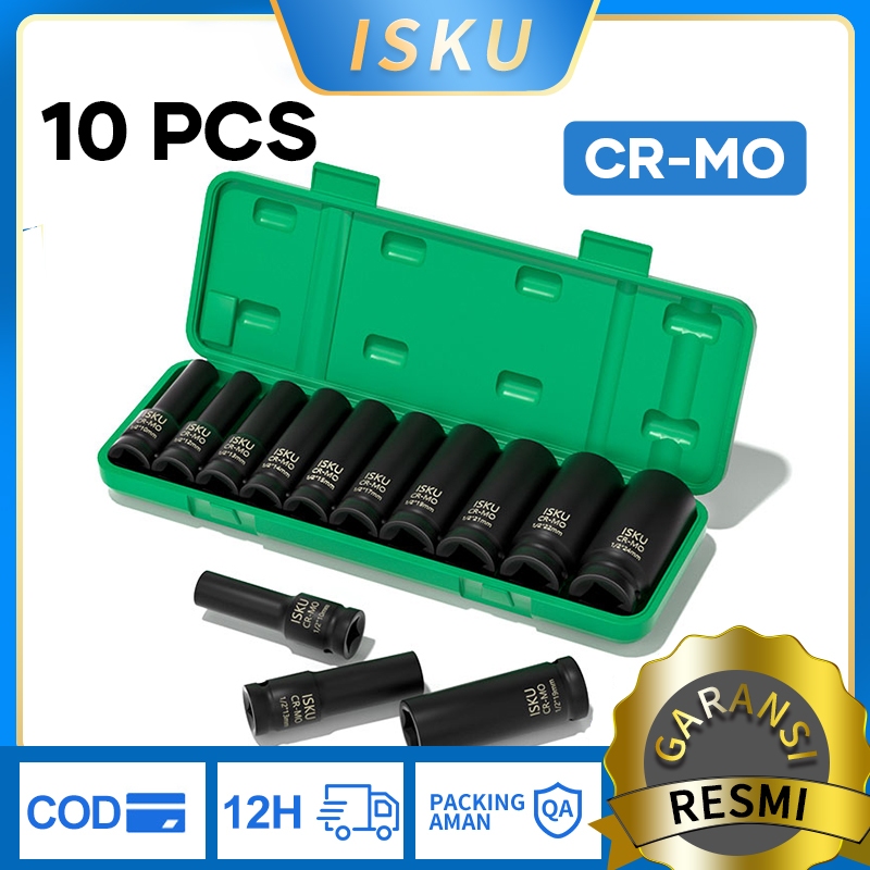 Jual ISKU Kunci Socket Extension Impact 10 pcs Bahan Panjang Mata Sock Impact 1/2" 6 pt Kunci ...
