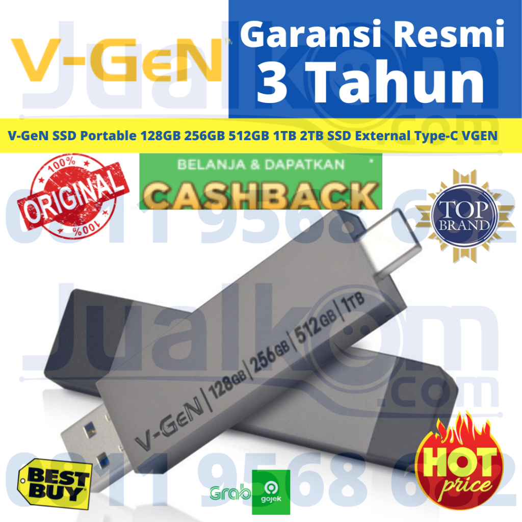 Jual SSD Portable VGeN Platinum 1TB 512GB 256GB 128GB SSD External V ...
