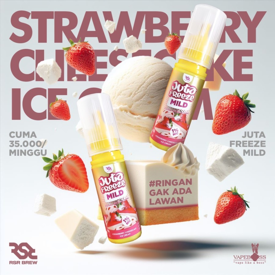Jual Freeze mild strawberry cheesecake ice cream salt nic 4x14ML LIquid ...