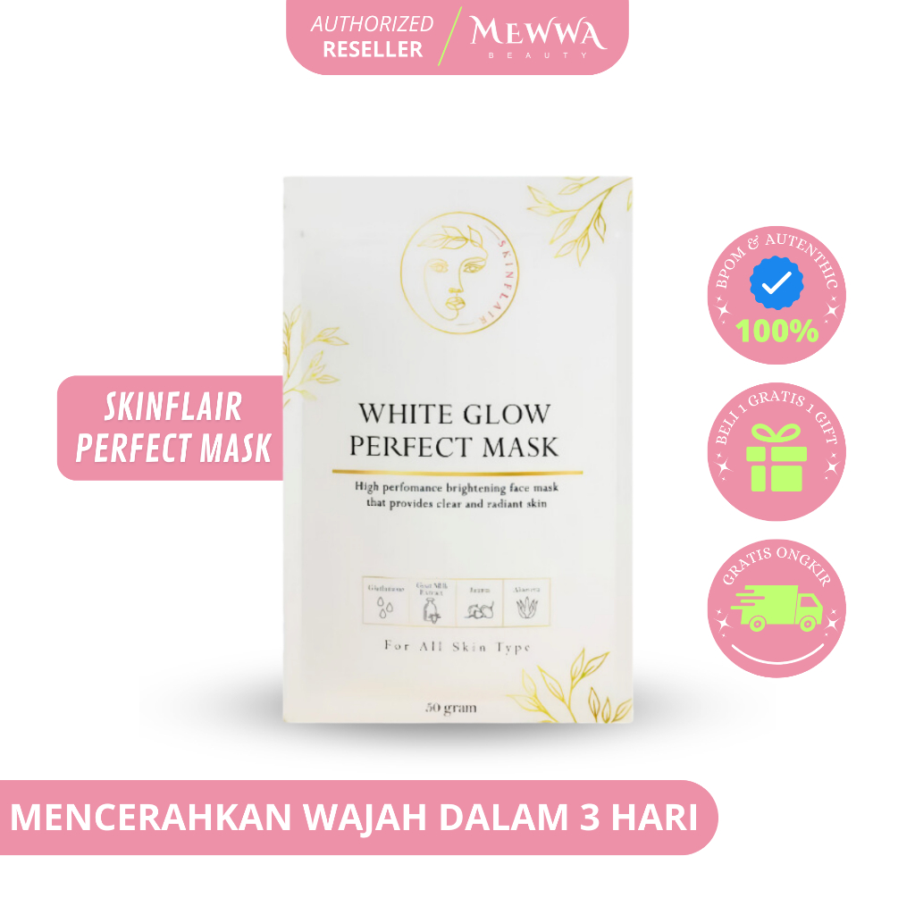Jual [ FREE ONGKIR ] SKINFLAIR WHITE GLOW PERFECT MASK - Masker Wajah ...