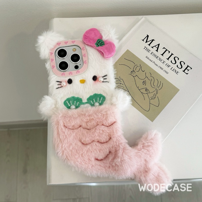 Jual WODECASE Hello Kitty Mermaid Fluffy Case untuk Iphone 11-15 Pro ...