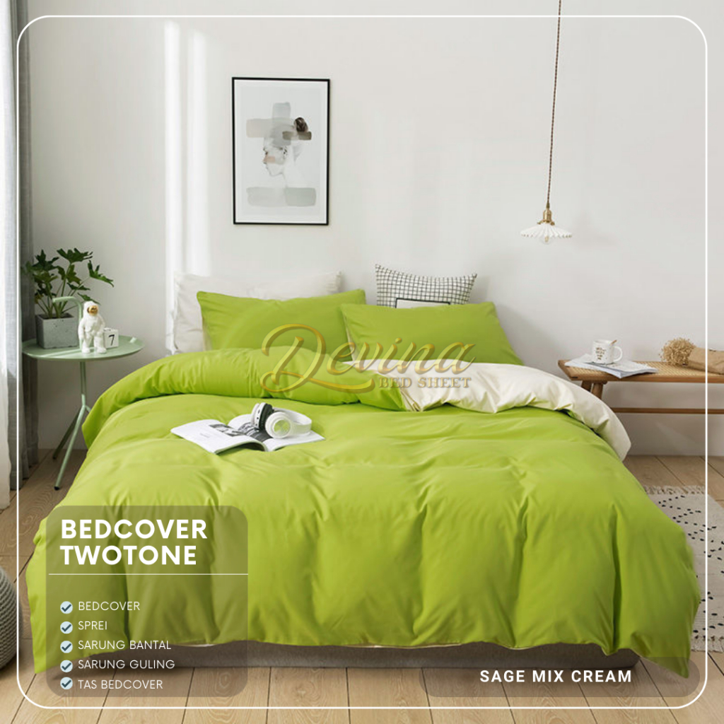 Jual Bedcover Set Two Tone Polos Selimut Bolak Balik ( Kombinasi Dua ...