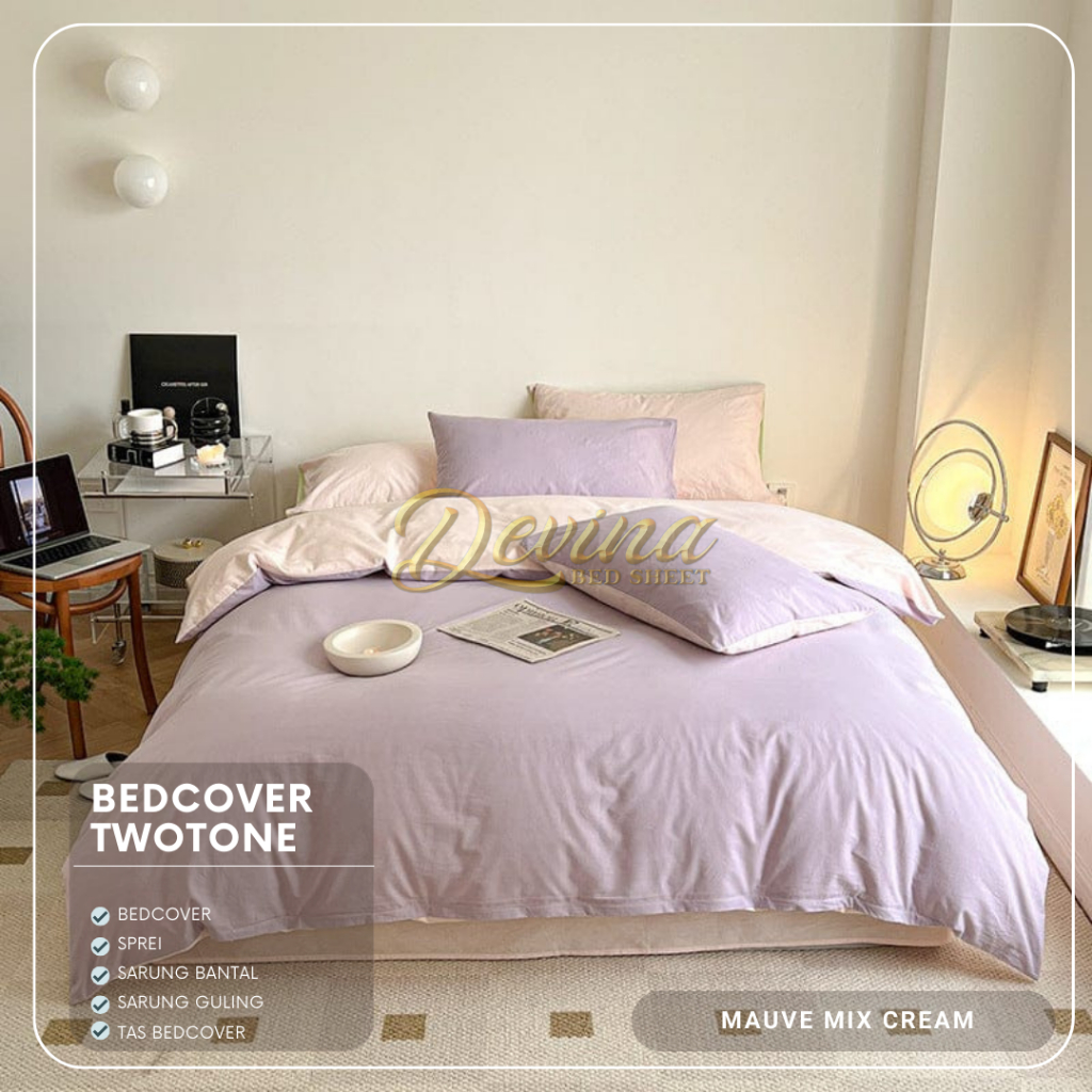 Jual Bedcover Set Two Tone Polos Selimut Bolak Balik ( Kombinasi Dua ...