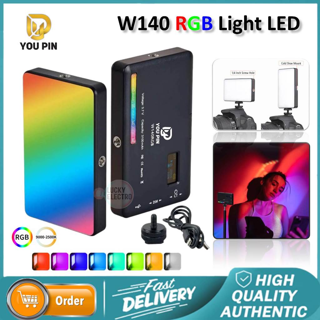 Jual YOU PIN W140 RGB Light LED Lampu Portable Vlog Video Photo Camera ...