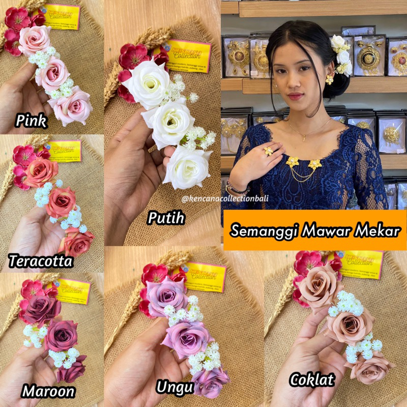 Jual bunga hairdo/ bunga sanggul/ semanggi mawar mekar | Shopee Indonesia
